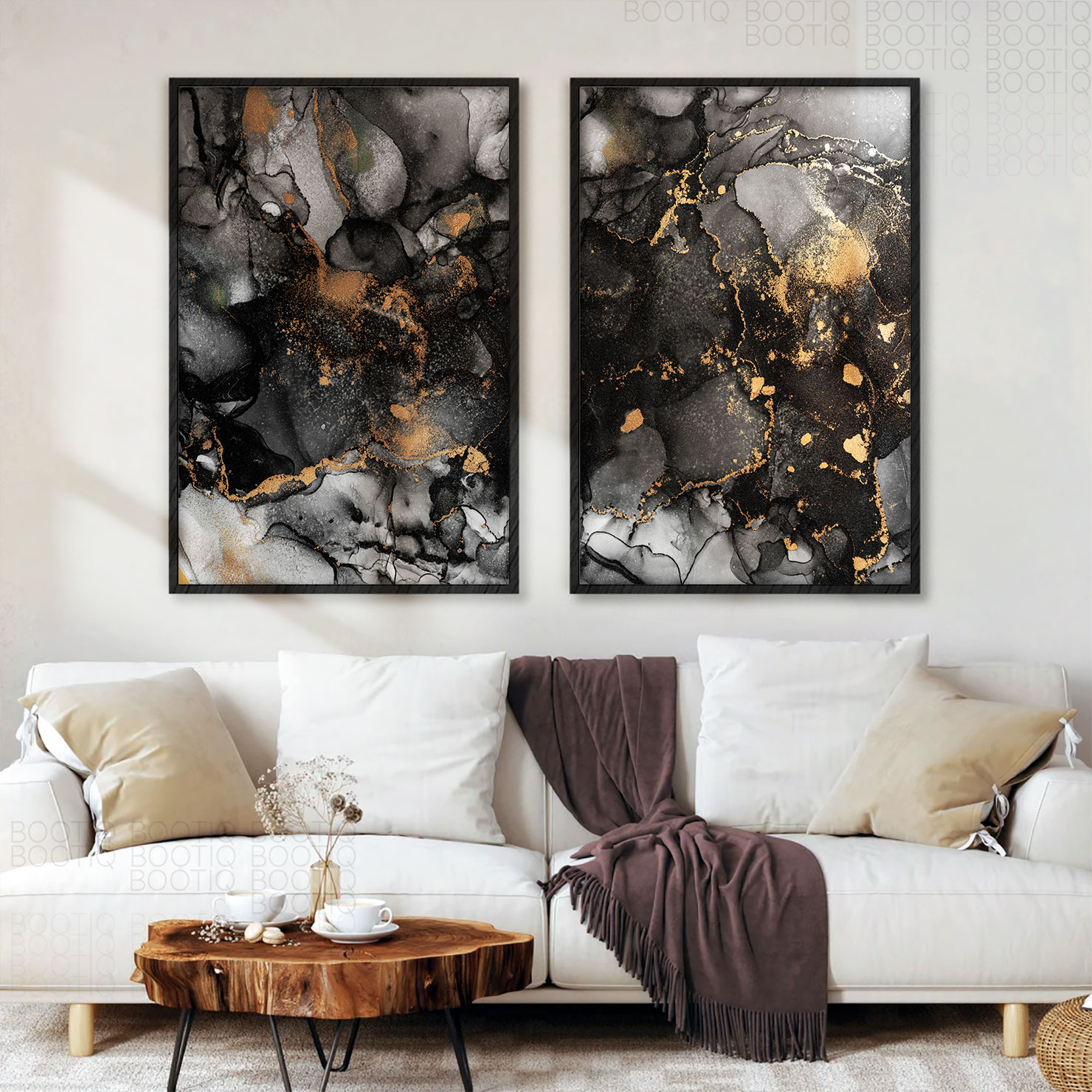 Set 2 Tablouri - Black Fusion Granite - Bootiq - The Magic Sky - Harta ...