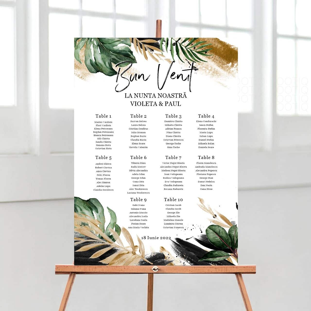 Watercolor Jungle Wedding - Semn pentru Nunta personalizat simplu sau ...